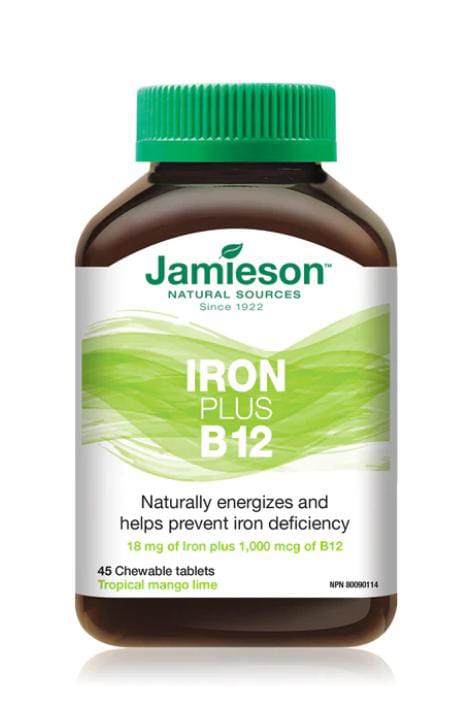 Jamieson Iron + B12 chewable tablets 45's – Comfys Care