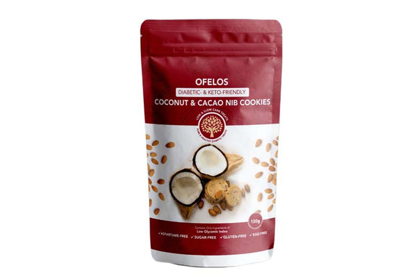 Ofelos Coconut And Cacao Nib Flavoured Cookies- Diabetic and Keto Frie ...